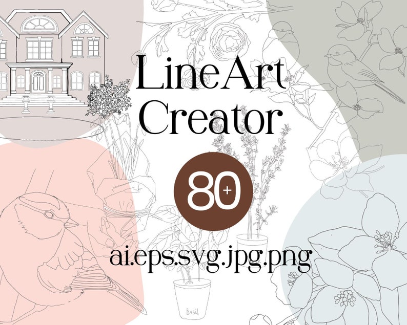Line Art Creator - Pattern, Background SVG Bundle, Line Art SVG Cut ...