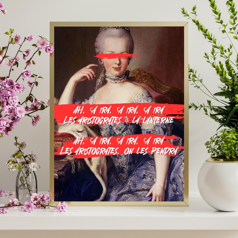 French Revolution Art - Printable Marie Antoinette - Pink Wall Print ...