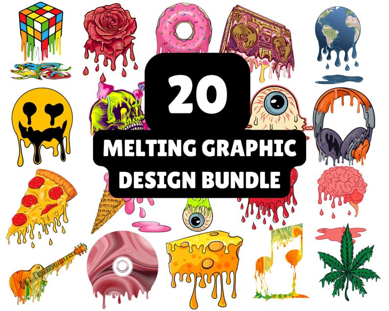 Melting Graphic Design Bundle, Melting Pizza, Melting Food, Melting Png ...