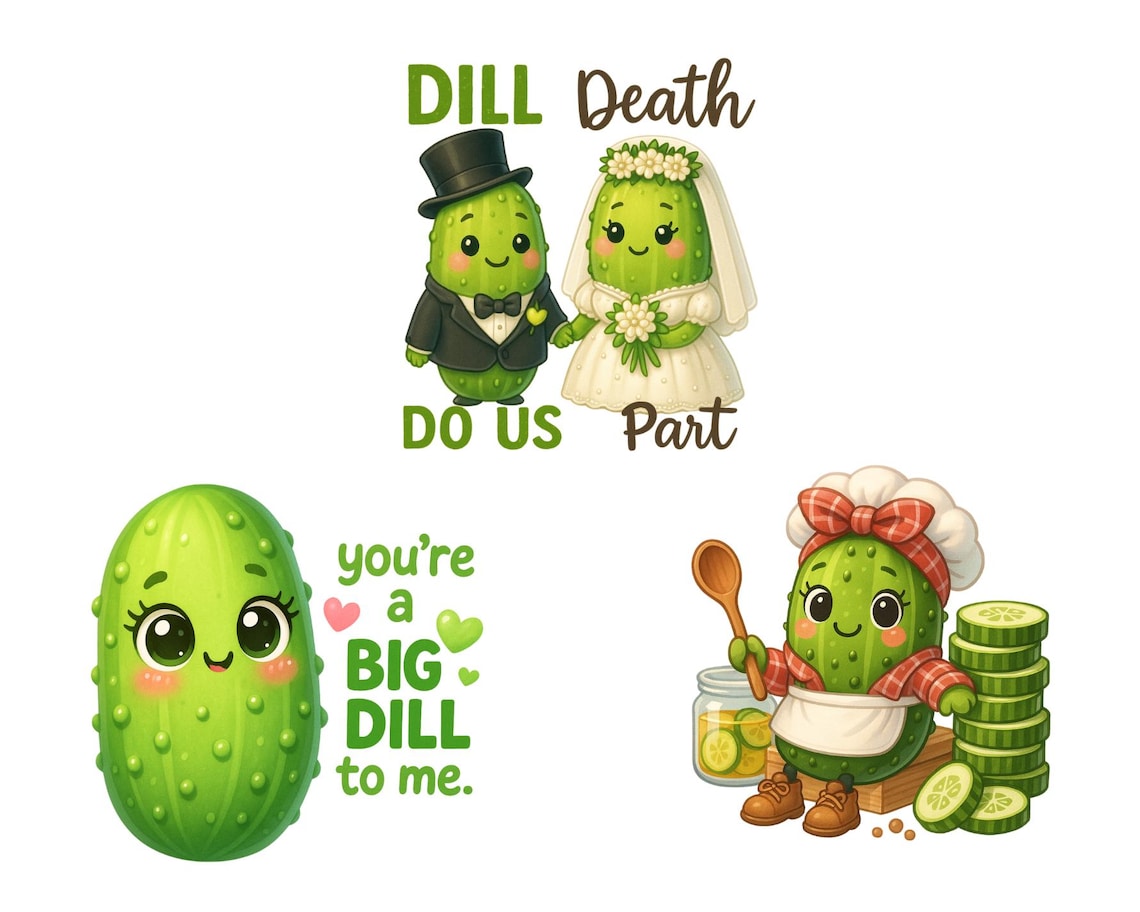 Cute Pickle Character Quotes Sublimation, Pickles Svg Bundle Cricut ...