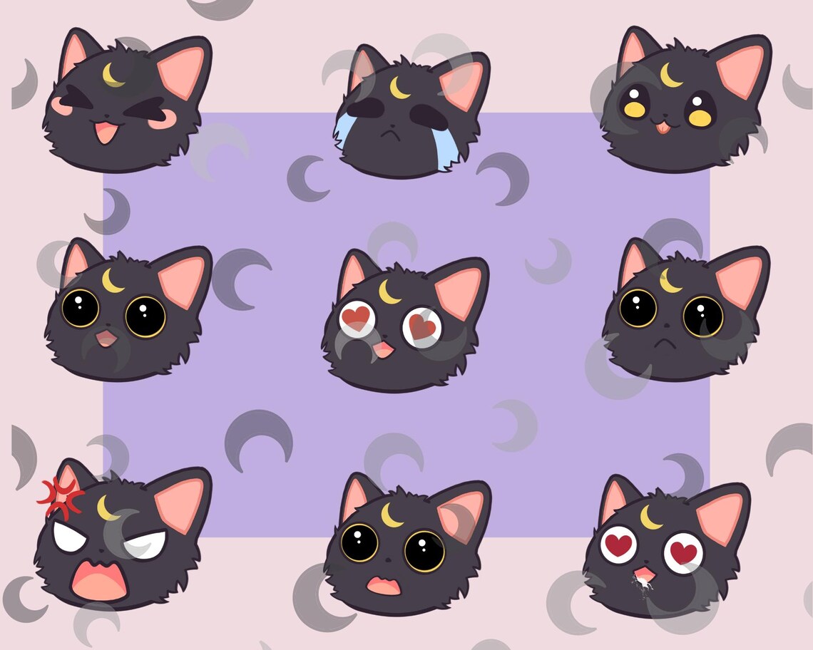 Lunar Cat Clipart Bundle Moon Cat PNG File, Lunar Cat Png, Floral Cat ...