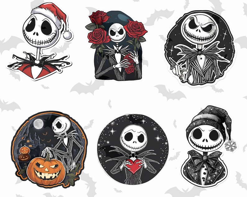 Jack Skellington PNG Stickers: Nightmare Before Christmas Clipart ...
