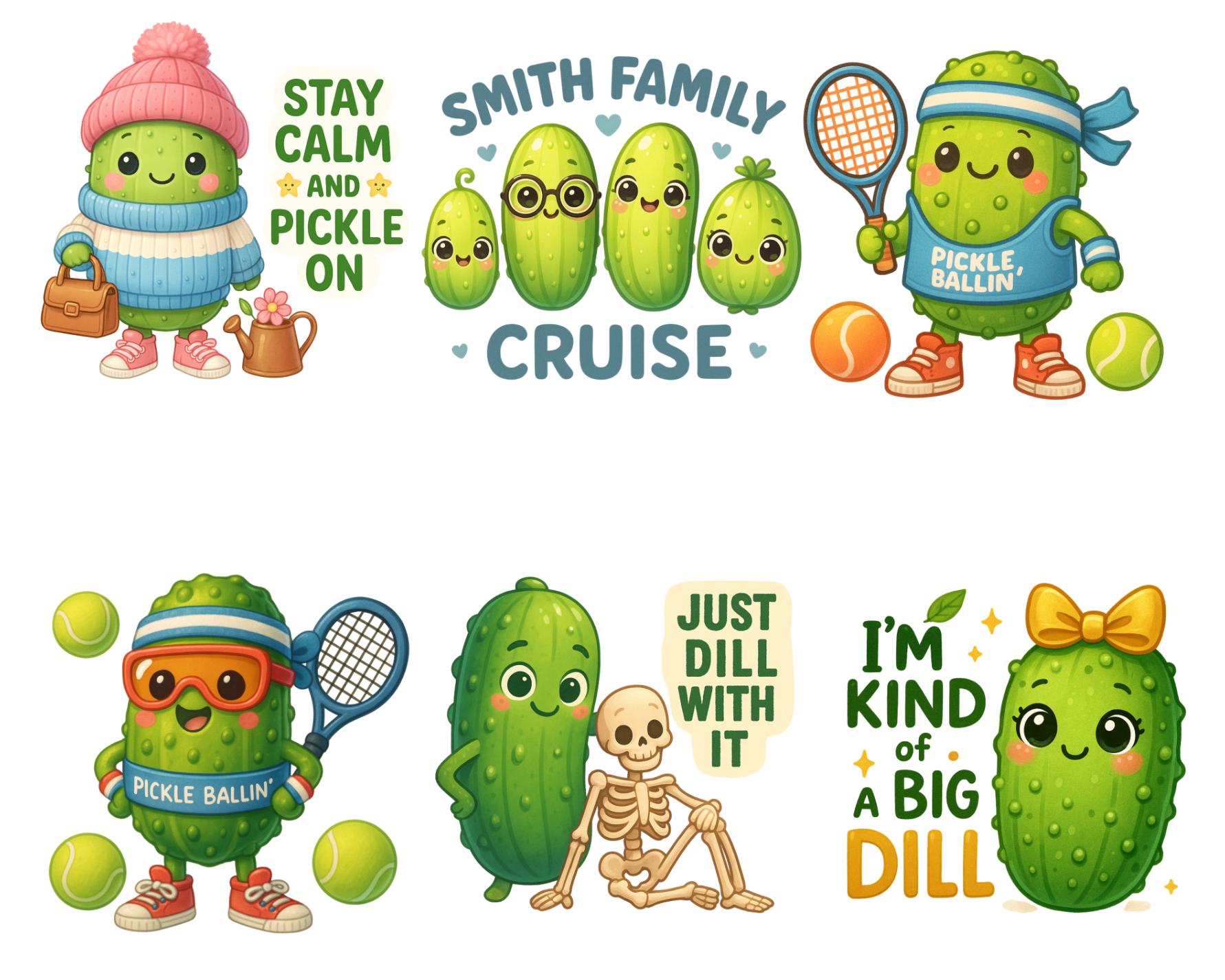 Cute Pickle Character Quotes Sublimation, Pickles Svg Bundle Cricut ...