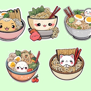 Cute Kawaii Ramen Clipart, Cute Ramen PNG Digital Download, Ramen ...