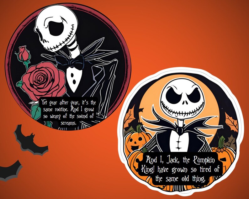 Jack Skellington PNG Stickers: Nightmare Before Christmas Bundle ...