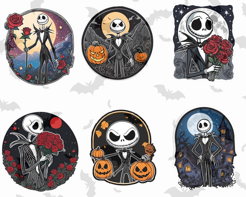Jack Skellington PNG Stickers: Nightmare Before Christmas Clipart ...