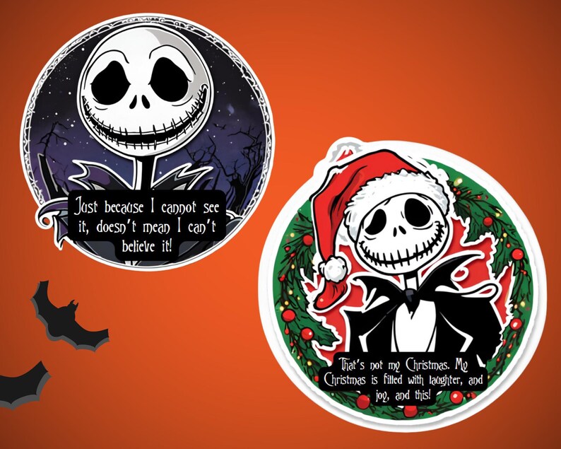 Jack Skellington PNG Stickers: Nightmare Before Christmas Bundle ...