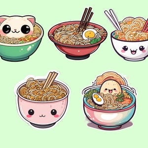 Cute Kawaii Ramen Clipart, Cute Ramen PNG Digital Download, Ramen ...