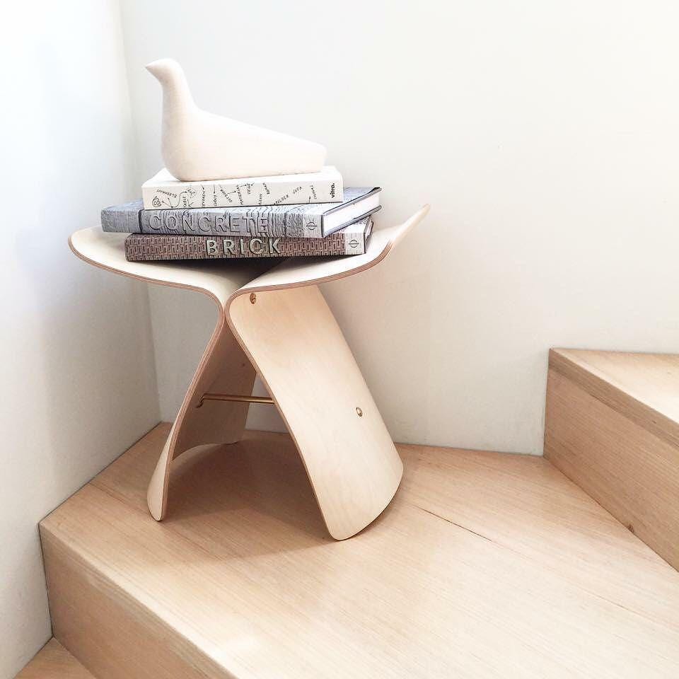 Butterfly Wood Stool, Solid Wooden Stool, Scandinavian Decor Side Table ...