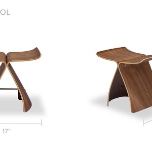 Butterfly Wood Stool, Solid Wooden Stool, Scandinavian Decor Side Table ...