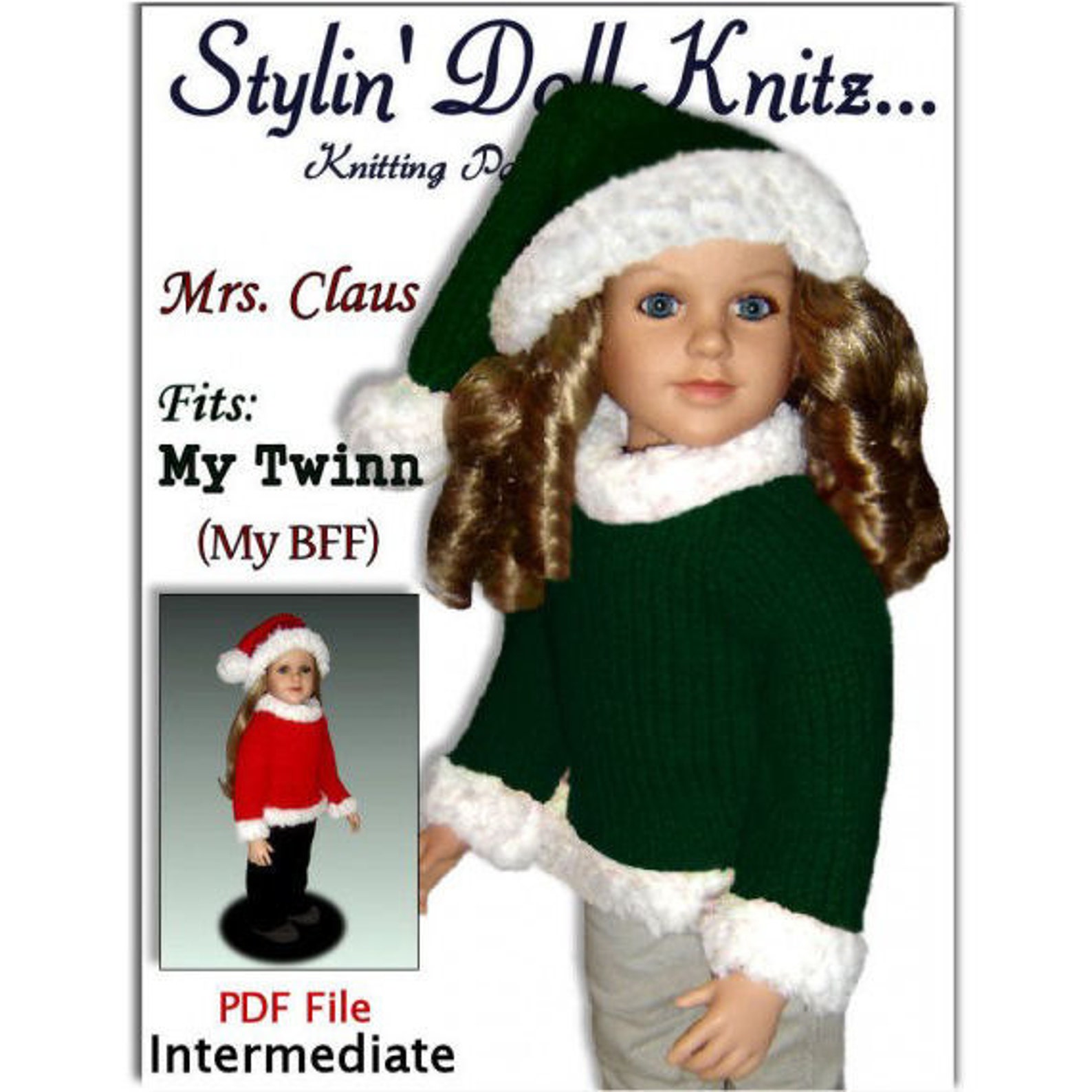 Knitting Patterns, Fit My Twinn Doll my BFF, Doll Sweaters, 23 Inch ...