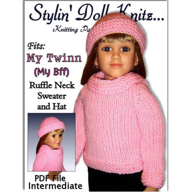 Knitting Patterns, Fit My Twinn Doll my BFF, Doll Sweaters, 23 Inch ...