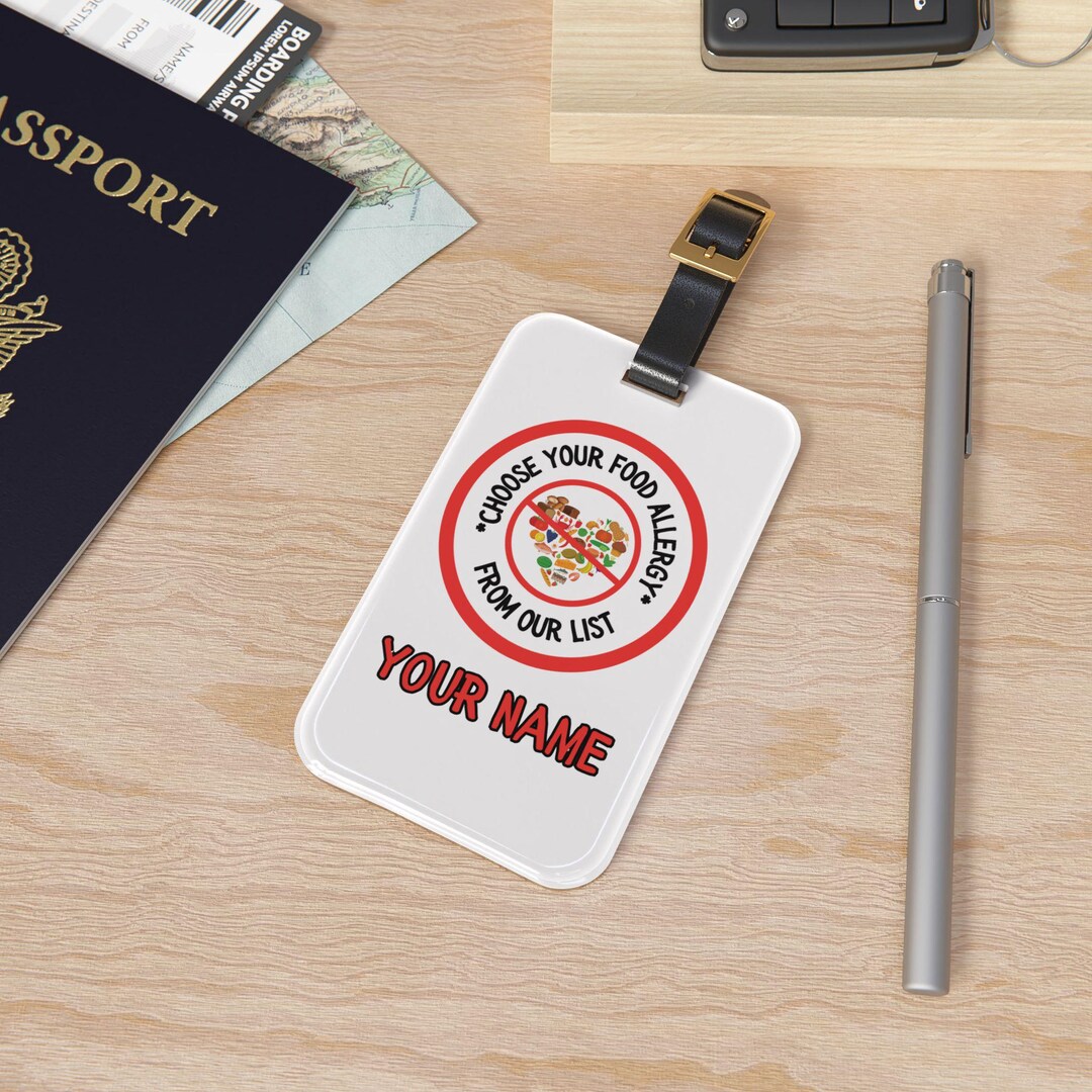 Custom Food Allergy Bag Tag, Acrylic Luggage Tag - Etsy