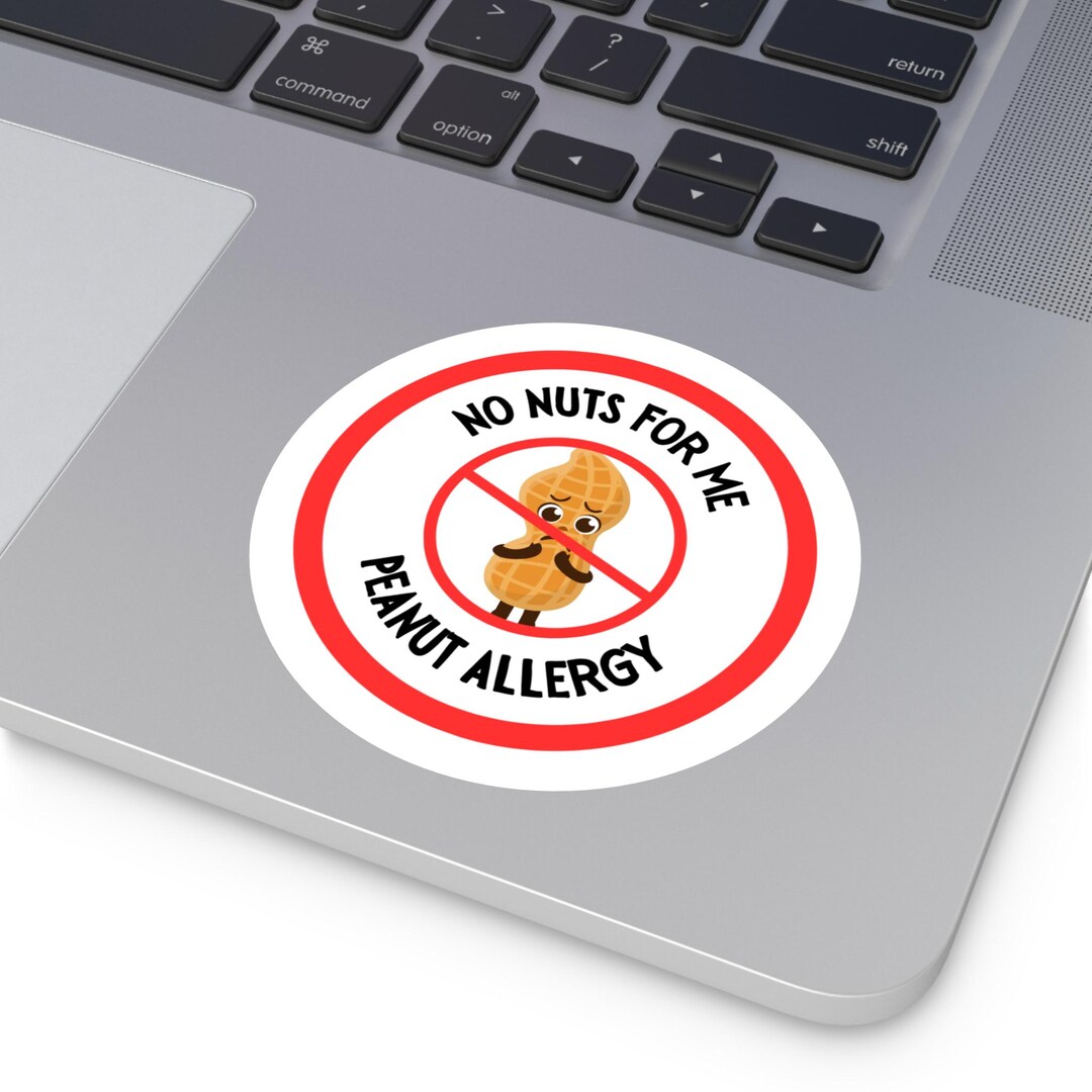 Peanut Allergy Sticker, Premium Vinyl Waterproof Stickers, No Peanuts ...