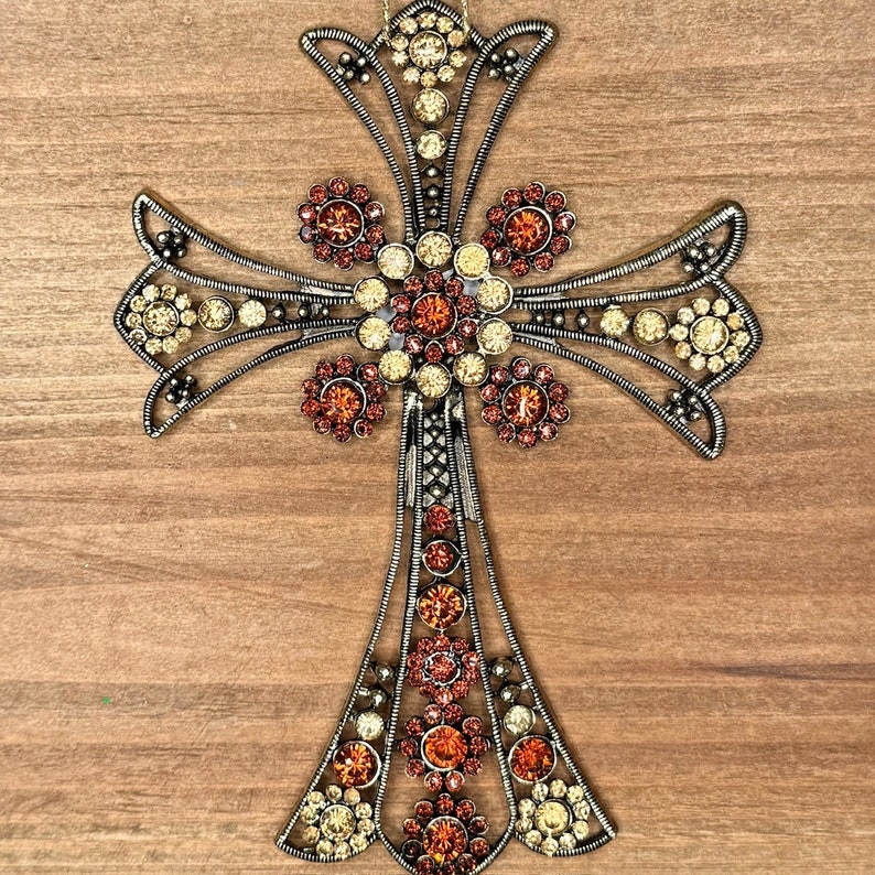 Large Jeweled Cross Ornament - Etsy