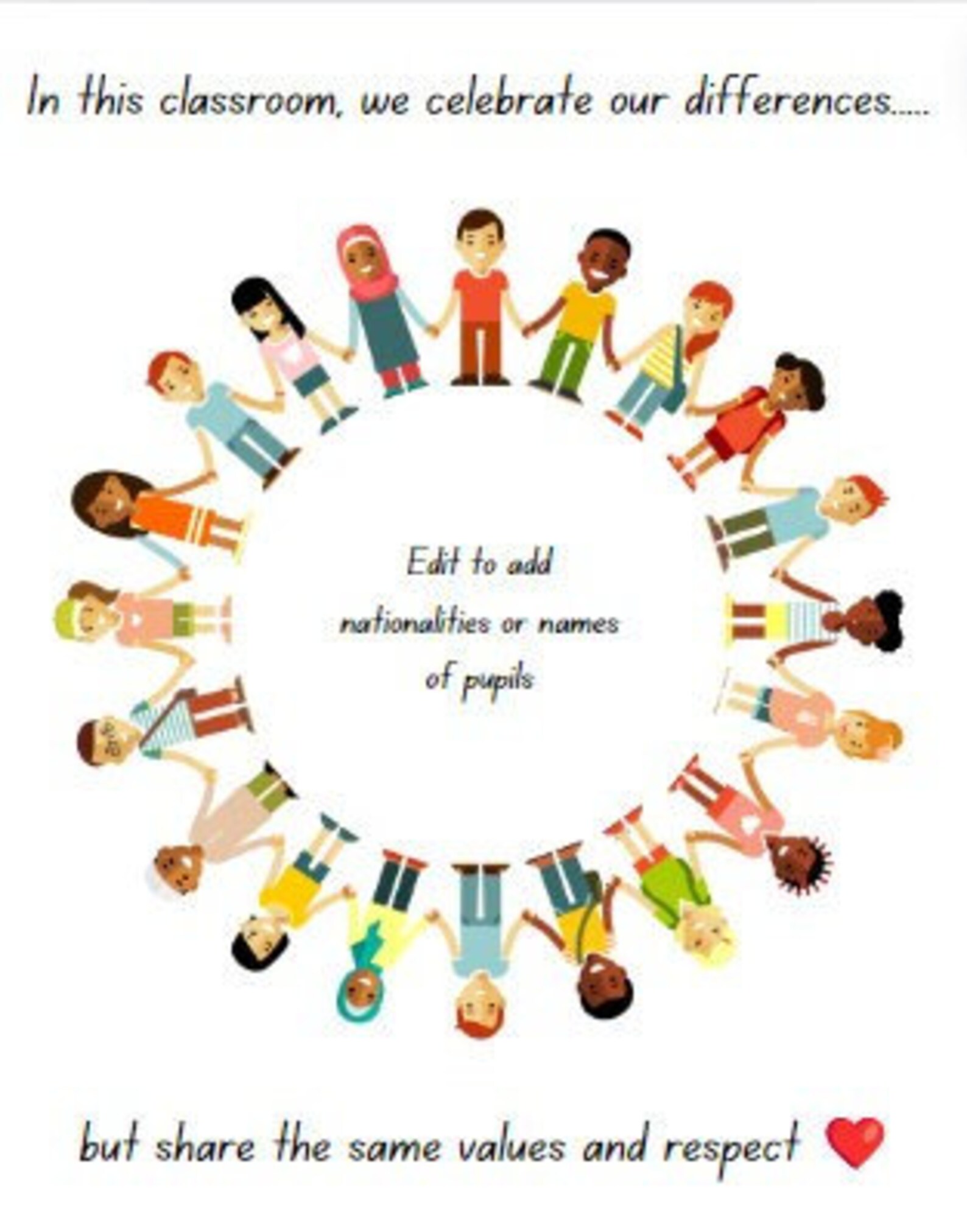 A3 11in X 14in Classroom Poster Classroom Differences and Respect - Etsy