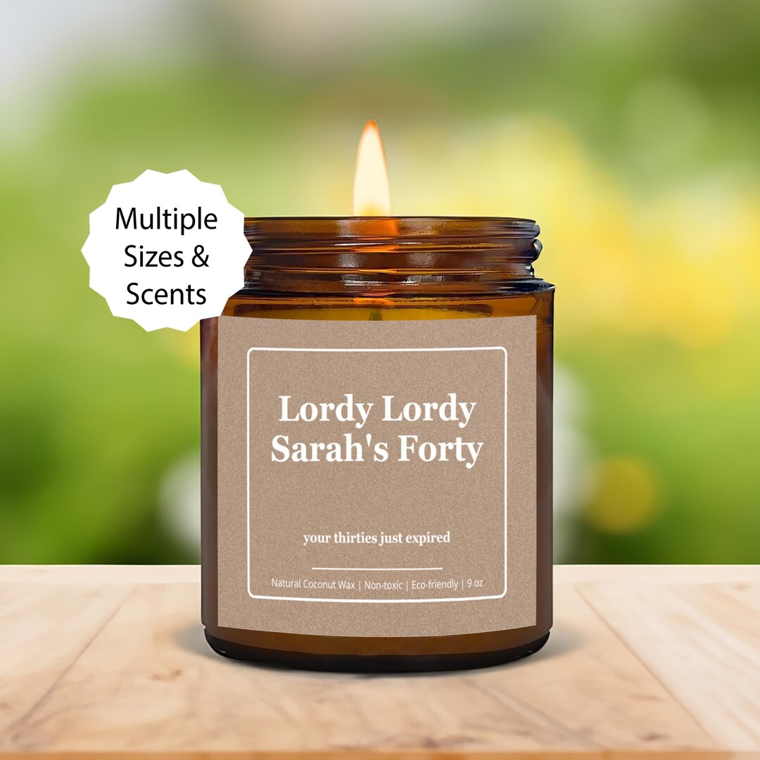 40th Birthday Gift Candle Custom, Personalized Fortieth BD Gift Funny ...