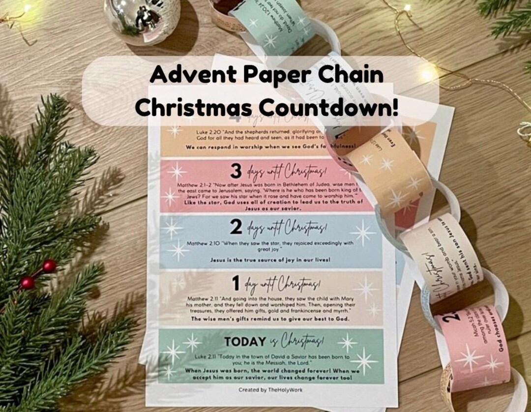 Christmas Paper Chain Countdown Craft for Kids and Families Printable ...