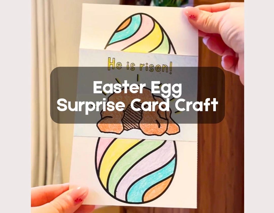 Easter Egg Surprise Card Craft for Kids Children's Coloring Activity ...