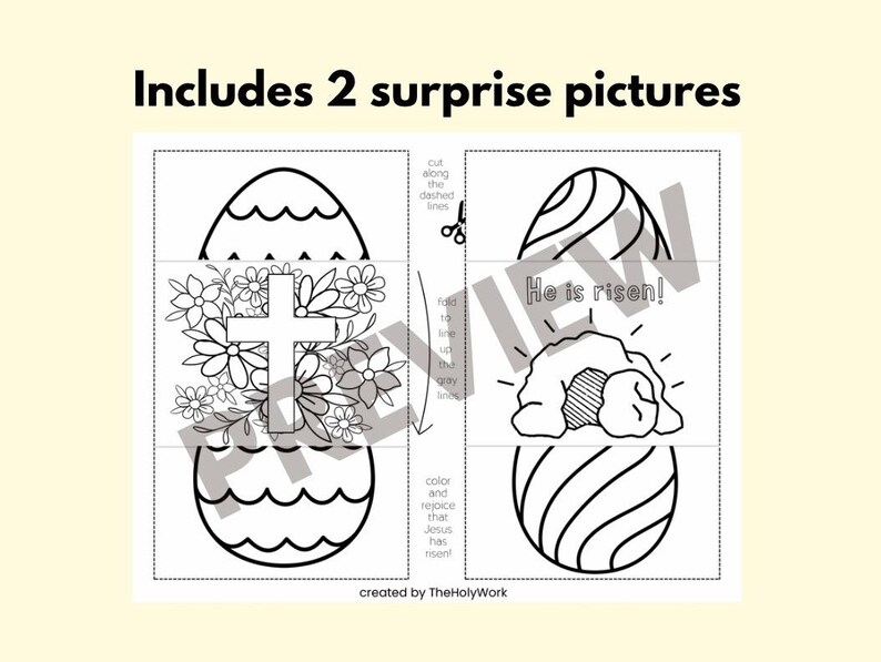 Easter Egg Surprise Card Craft for Kids Children's Coloring Activity ...
