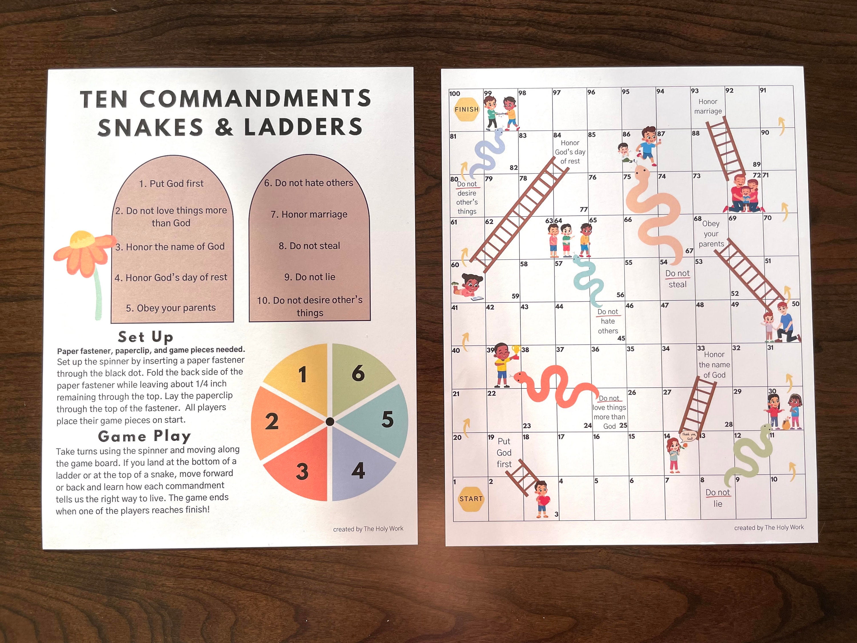 10 Commandments Snakes and Ladders Printable Board Game (digital Download) - Etsy