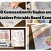 10 Commandments Snakes and Ladders Printable Board Game (digital ...