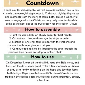Christmas Paper Chain Countdown Craft for Kids and Families Printable Advent Devotional for ...