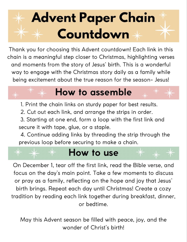 Christmas Paper Chain Countdown Craft for Kids and Families Printable ...