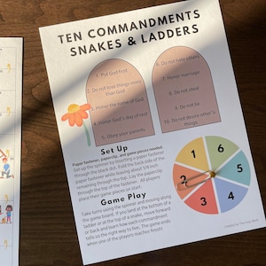 10 Commandments Snakes and Ladders Printable Board Game (digital ...