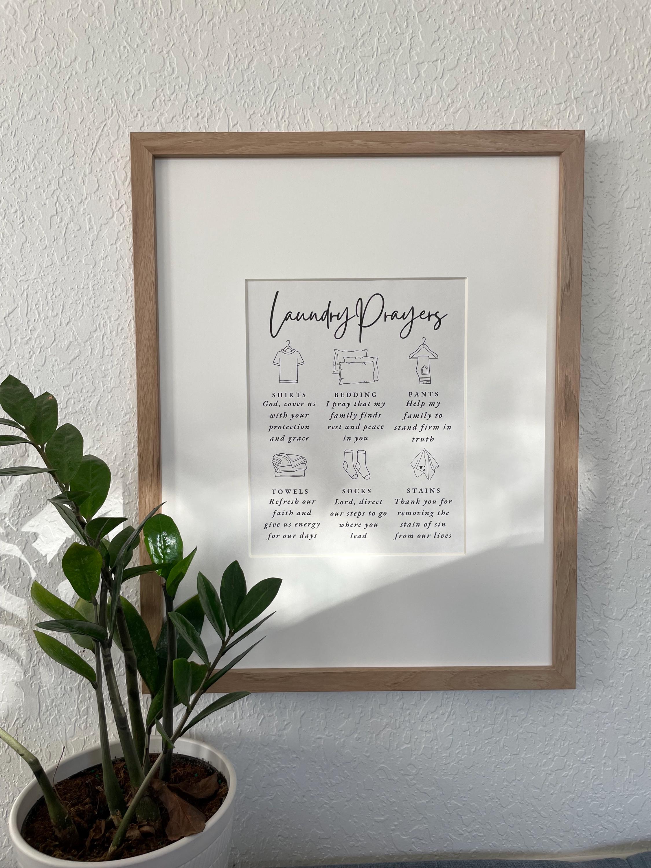 Laundry Prayers Printable Christian Laundry Room Art Print Digital ...
