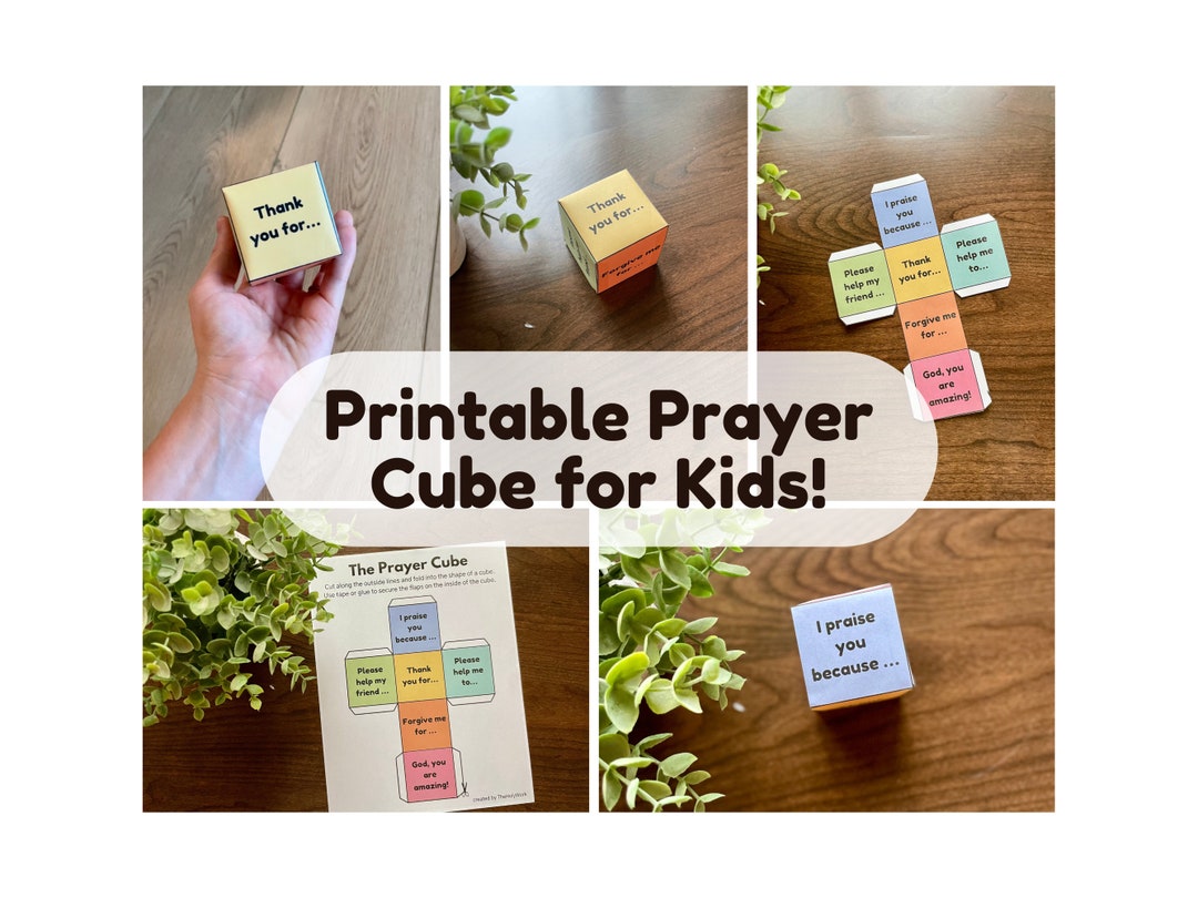 Kids Prayer Cube Craft: Printable Children's Activity (digital Download ...