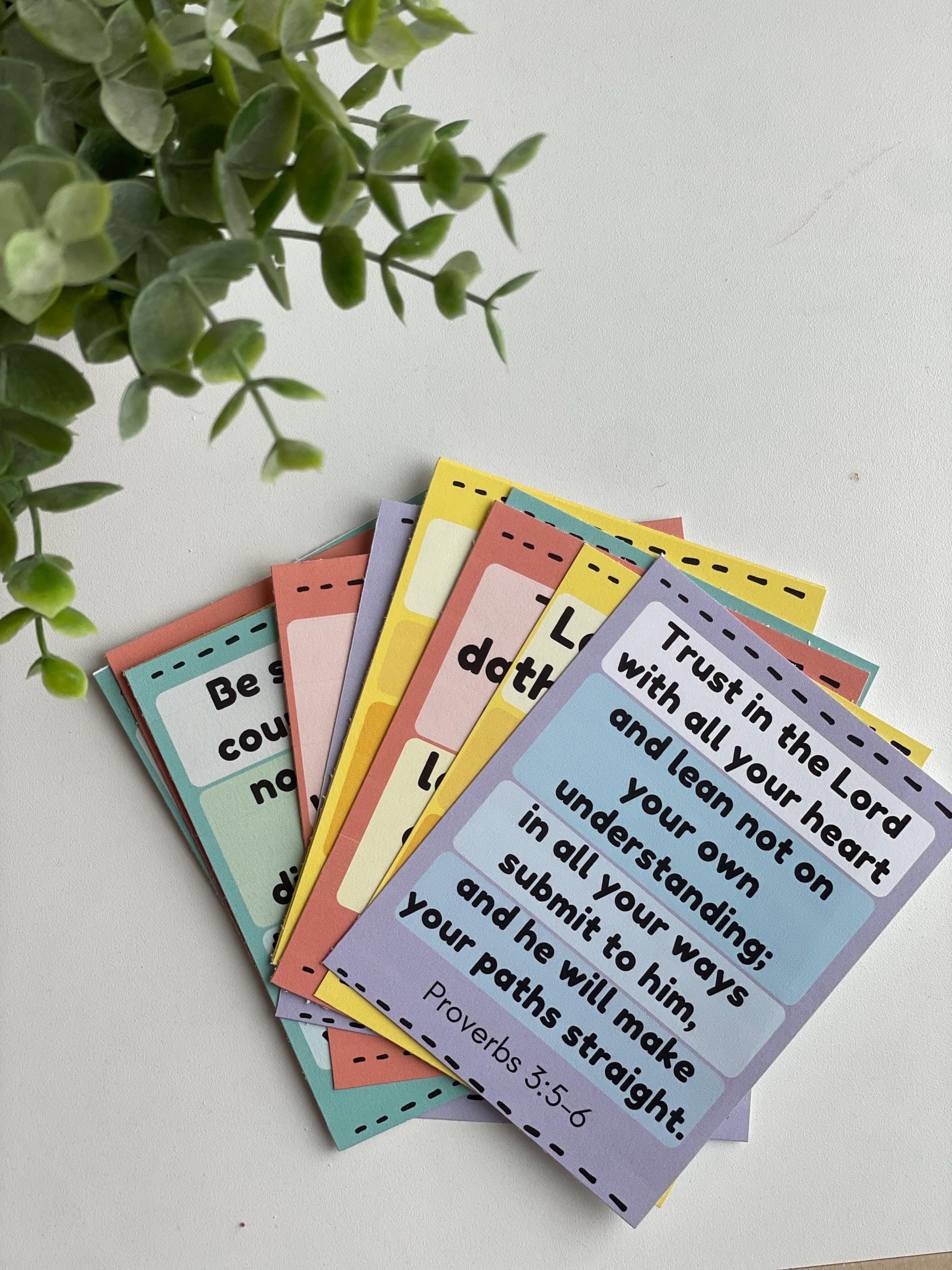 Bible Memory Verse Cards for Kids | Scripture Memorization | Christian ...