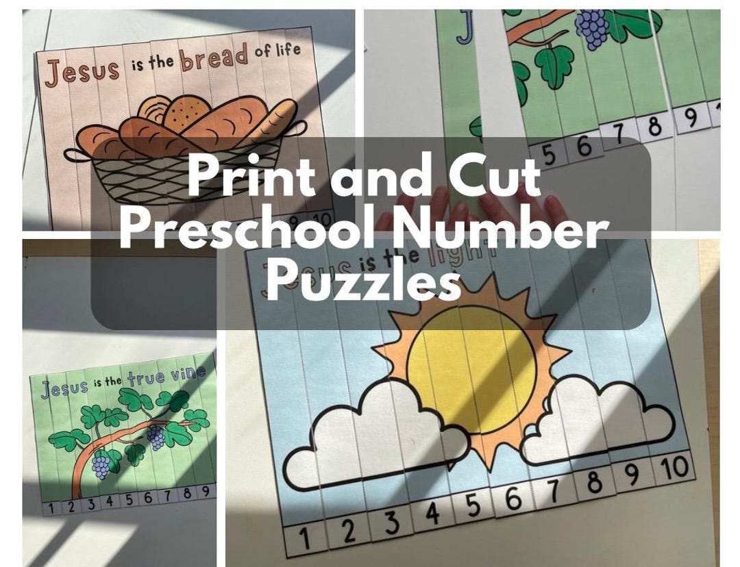 Preschool Number Puzzles Preschool Sunday School Activity Learning ...