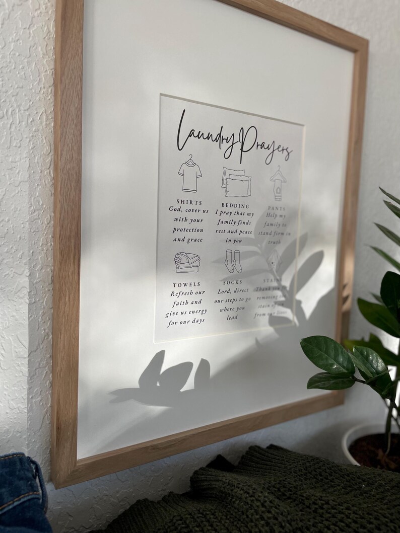 Laundry Prayers Printable Christian Laundry Room Art Print Digital ...
