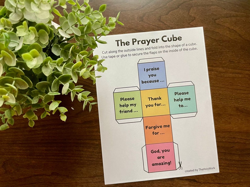 Prayer Cube Craft for Kids Children's Prayer Activity for Home ...