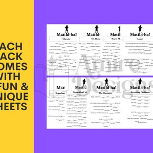 Matilda the Musical Mad Libs: 8 Printable Activity Sheets (digital ...