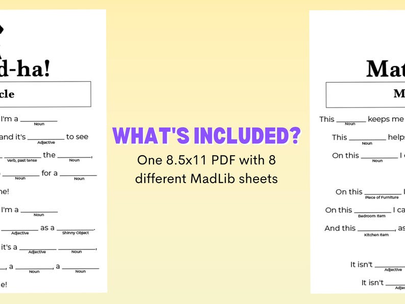Matilda the Musical Mad Libs: 8 Printable Activity Sheets (digital ...