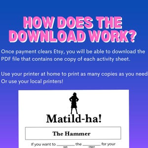 Matilda the Musical Mad Libs: 8 Printable Activity Sheets (digital ...