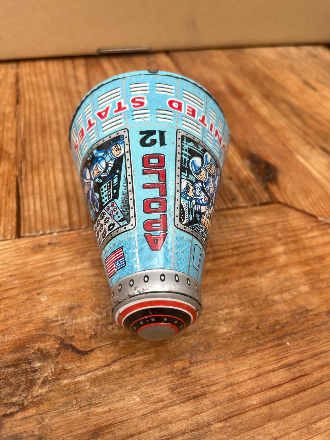 Vintage Apolo 12 Space Capsule Tin Toy, by Takatoku Japan. Works ...