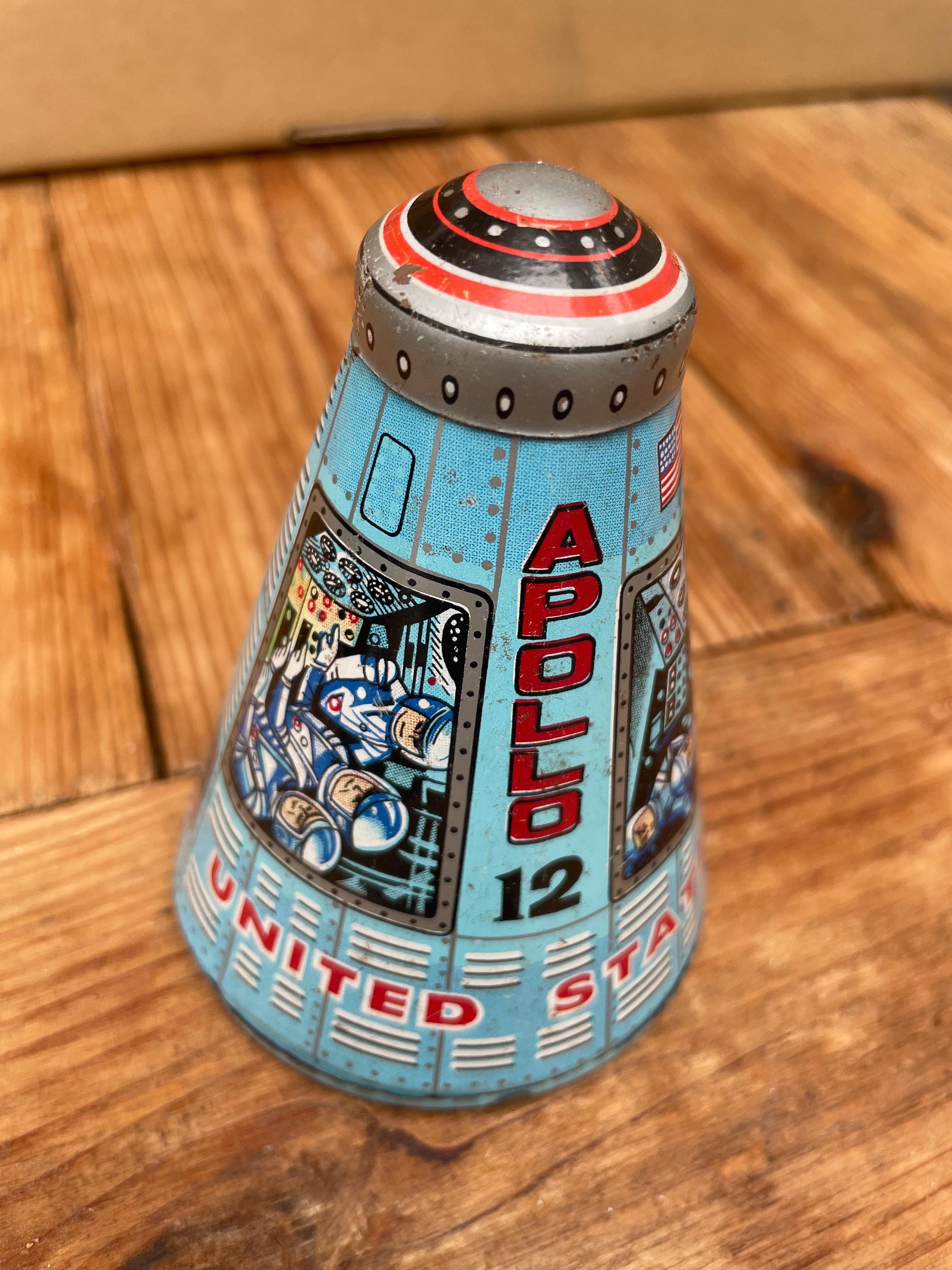 Vintage Apolo 12 Space Capsule Tin Toy, by Takatoku Japan. Works ...