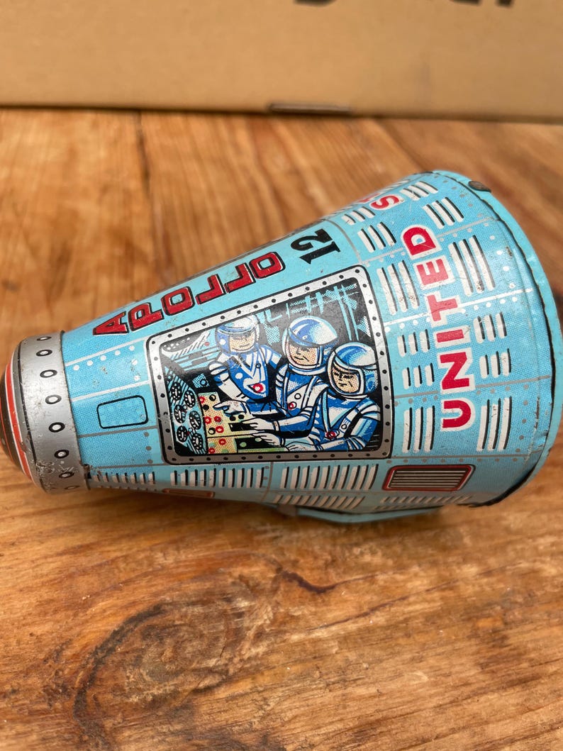 Vintage Apolo 12 Space Capsule Tin Toy, by Takatoku Japan. Works ...