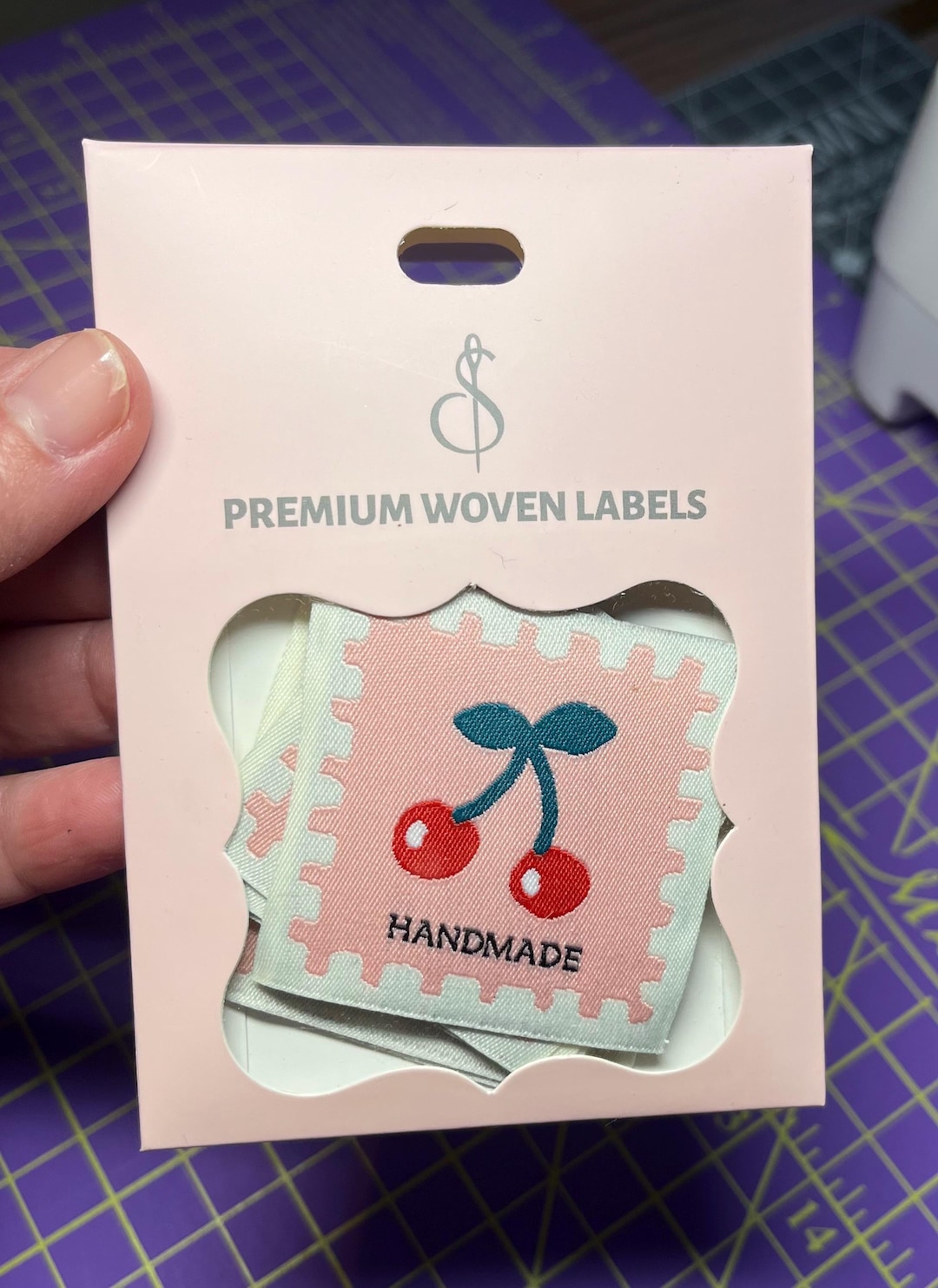 Premium Woven Labels- Minki Kim Labels- Package of Eight Labels-cherry ...