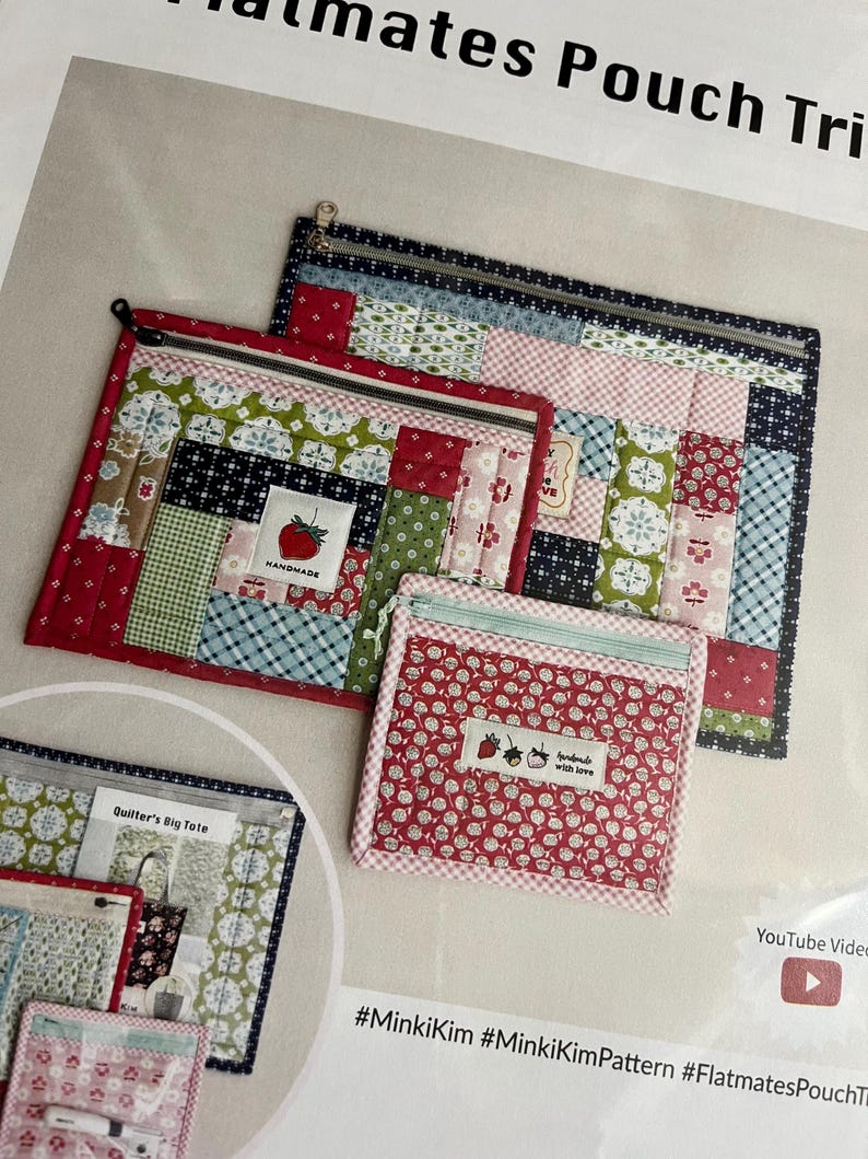 Minki Kim Pattern-flatmates Pouch Trio-sewing Pattern - Etsy
