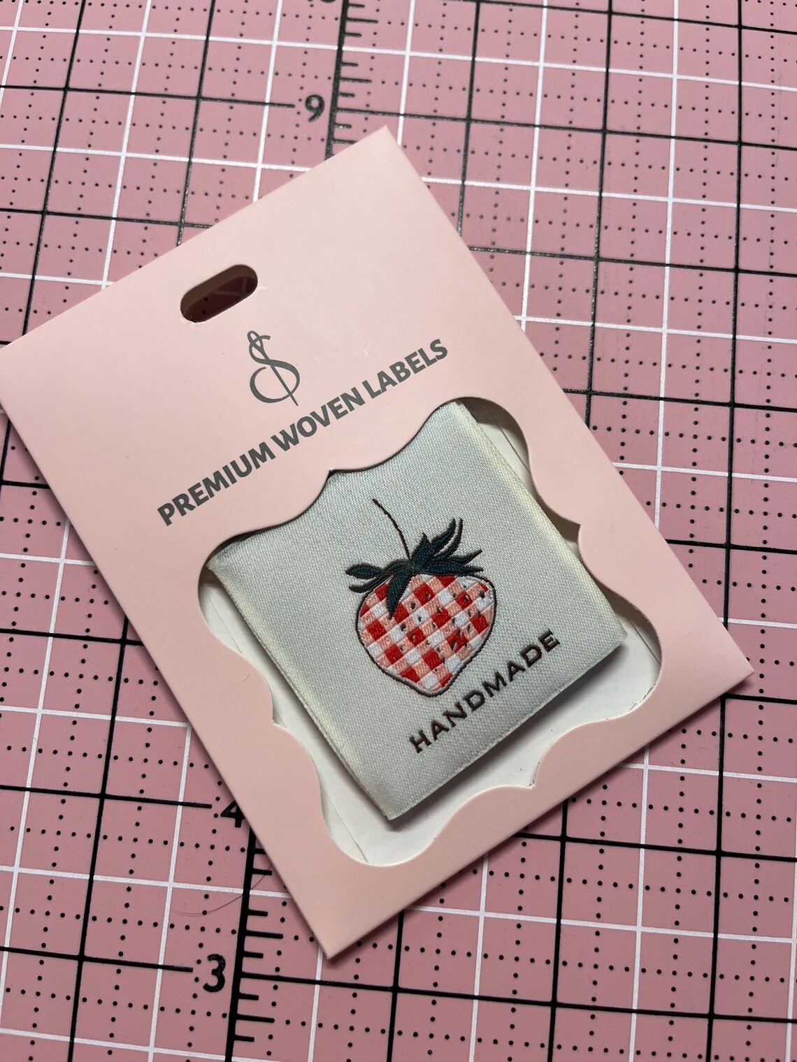 Strawberry Woven Labels- Minkikim Labels- Package of Eight Labels - Etsy