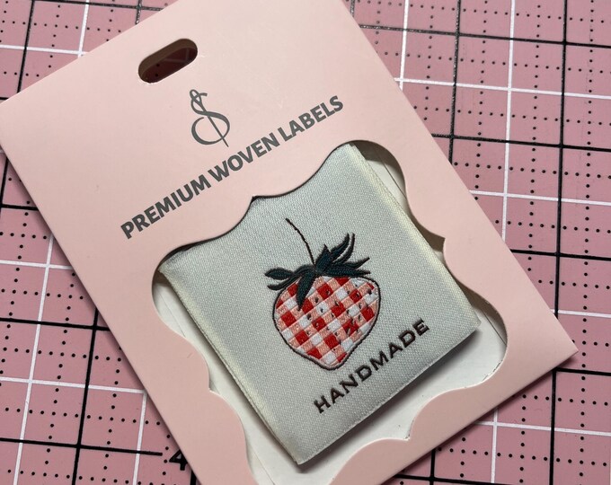 Strawberry Woven Labels- Minkikim Labels- Package of Eight Labels - Etsy