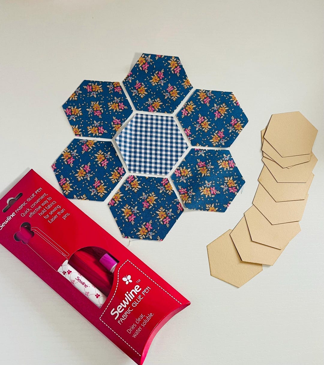 English Paper Piecing Starter Kit-epp Precut Hexagon Tilda Fabrics Includes Precut Paper and ...