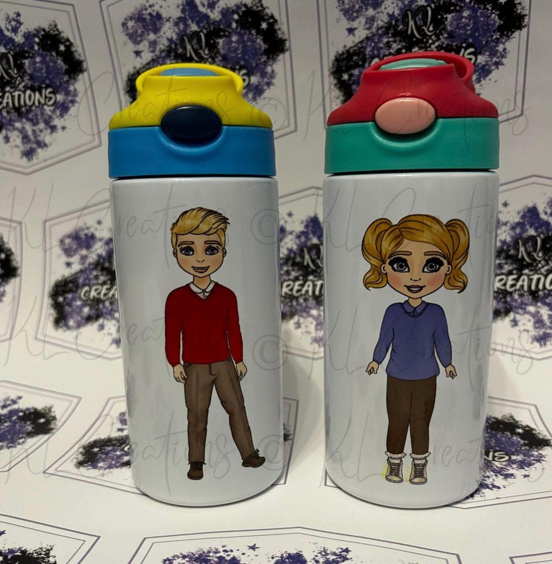 Custom School Girl Cup Unique Character Water Bottle Create Your Own ...