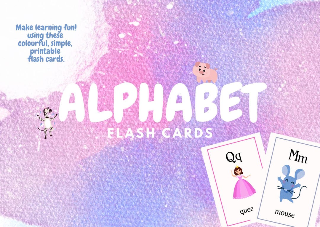 Alphabet Flash Cards, Educational ABC Printable, Phonics, Preschool ...
