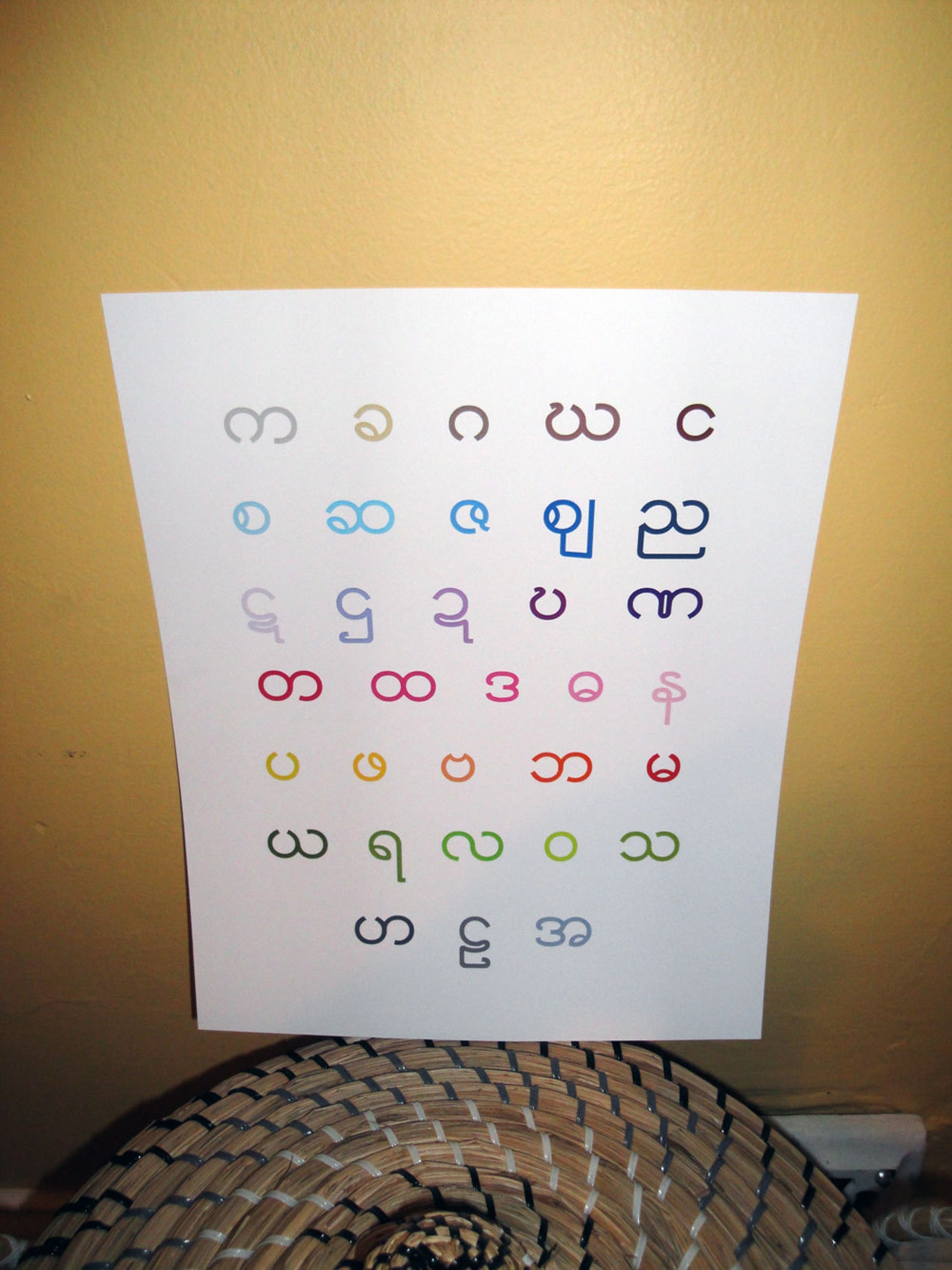 Myanmar Burmese Alphabet Poster 11x14 - Burma ++ FREE SHIPPING - Etsy
