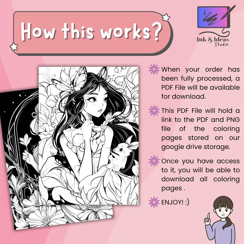 Fairy Coloring Page – Adorable Coloring Pages, Stress Relief Coloring ...